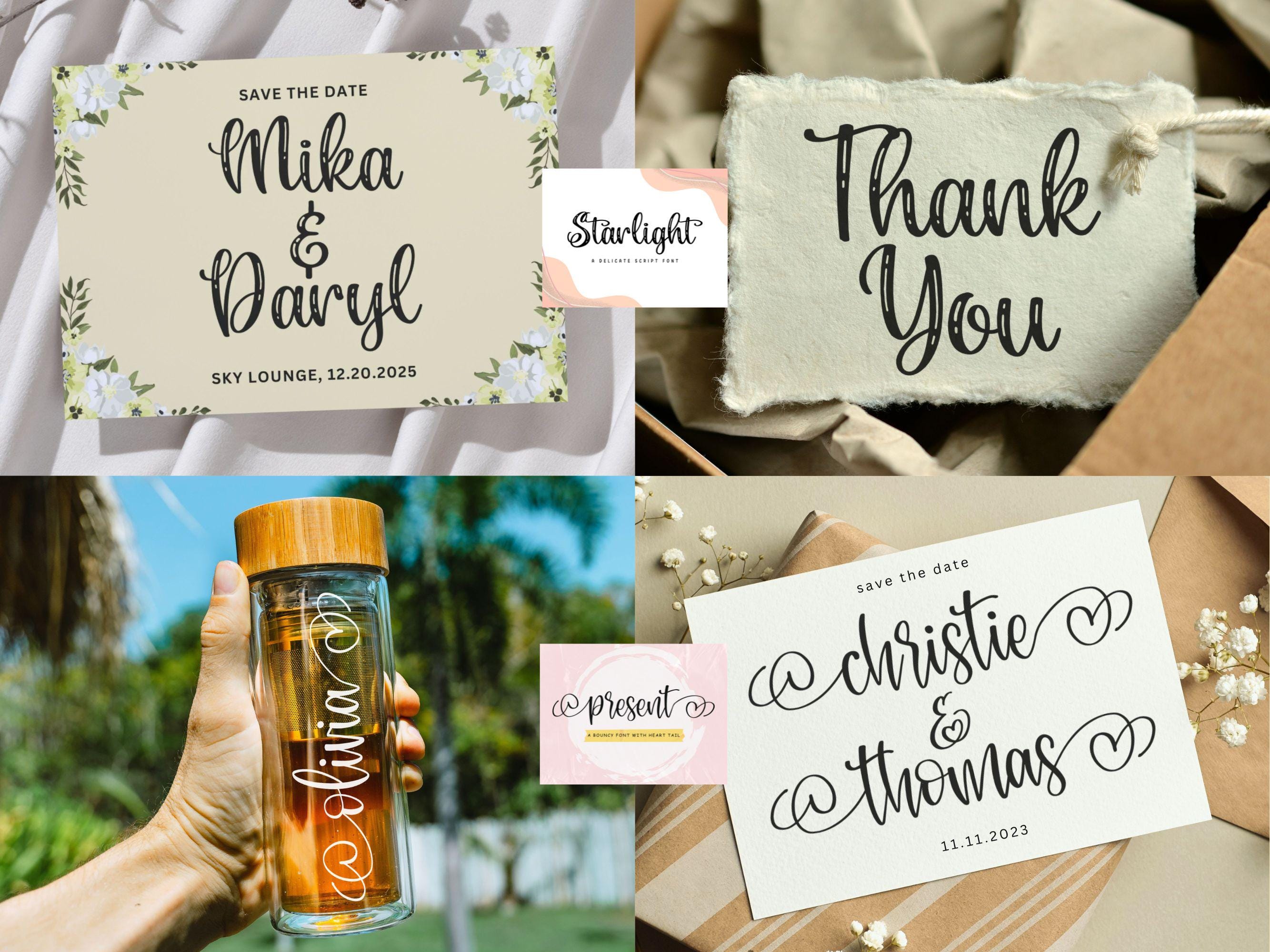 Cursive Font Bundle: 20 Handwritten Script Fonts for Cricut - Etsy