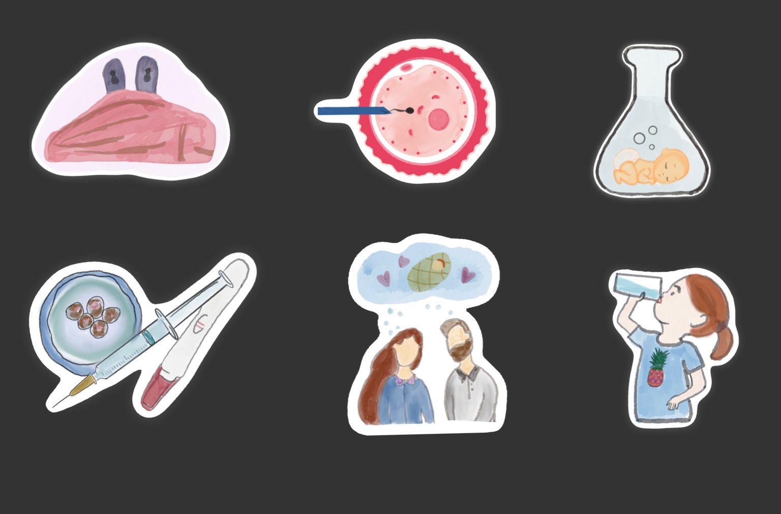 IVF Pregnancy Clipart, Sticker Cricut, Stickers to Print, Digital ...