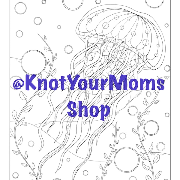 Jellyfish Coloring Page - Etsy