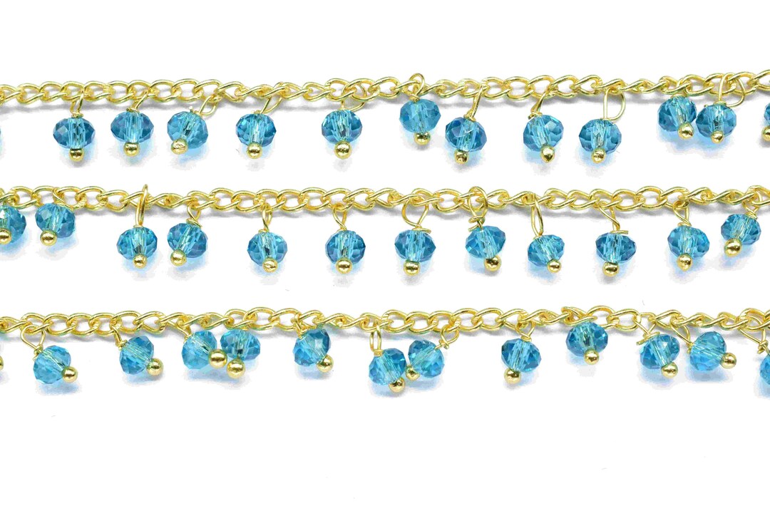 Blue Topaz Quartz Cluster Rosary,gemstone Beads Chain,blue Topaz Rosary ...