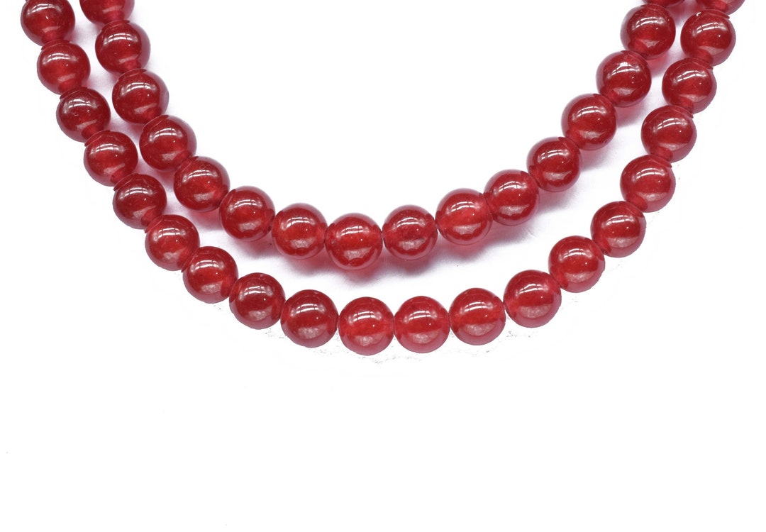 Red Jade Smooth Gemstone 6mm to 7mm Round Shape Briolettes,red Jade ...