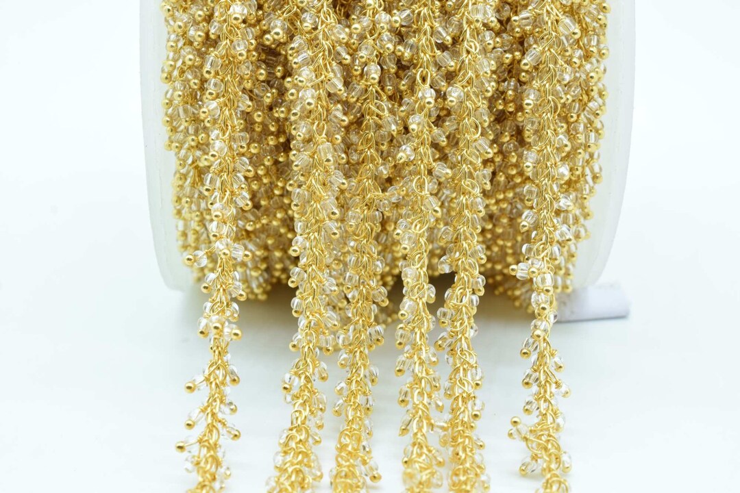 Crystal Hydro Quartz 2mm to 2.5mm Non Faceted Cluster Dangling Chain ...