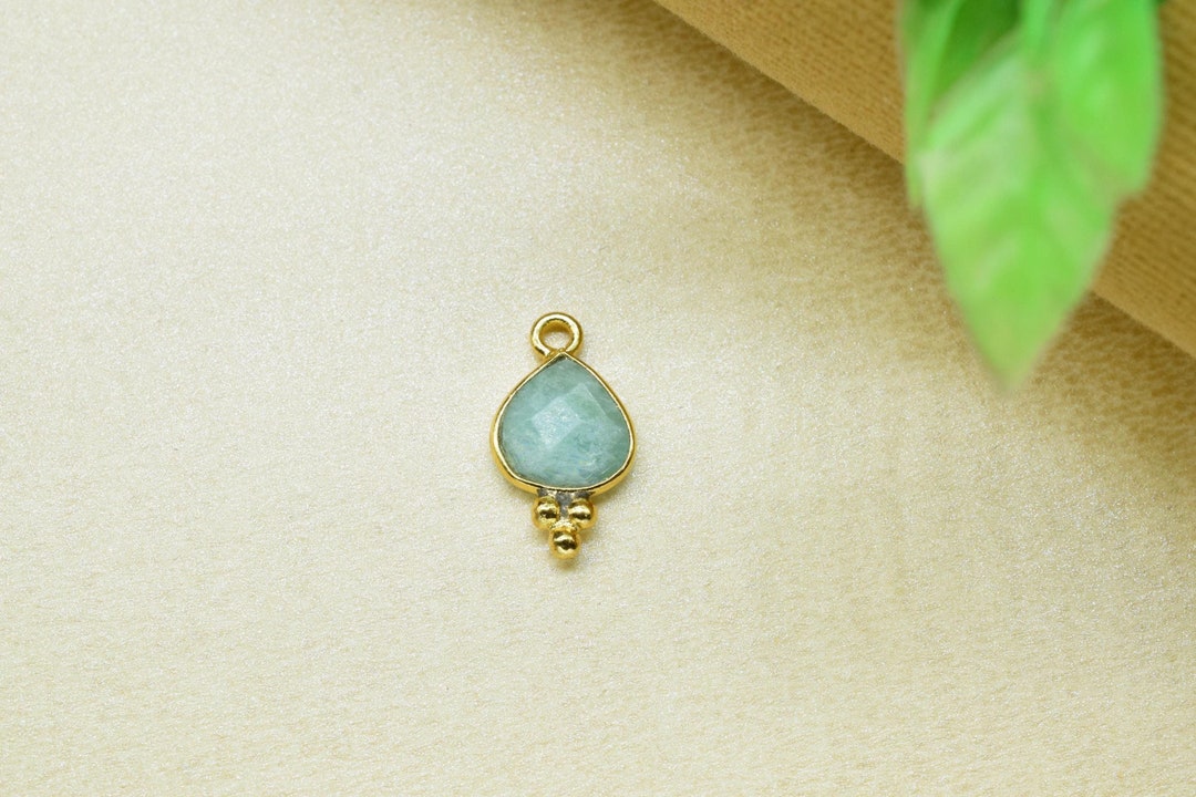 Amazonite 8mm Heart Bezel Charms/station Bezel Link Supplies/gemstone ...