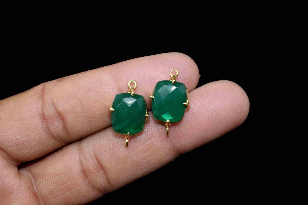 Dije de bisel con forma rectangular de piedra preciosa de ónix verde de ...