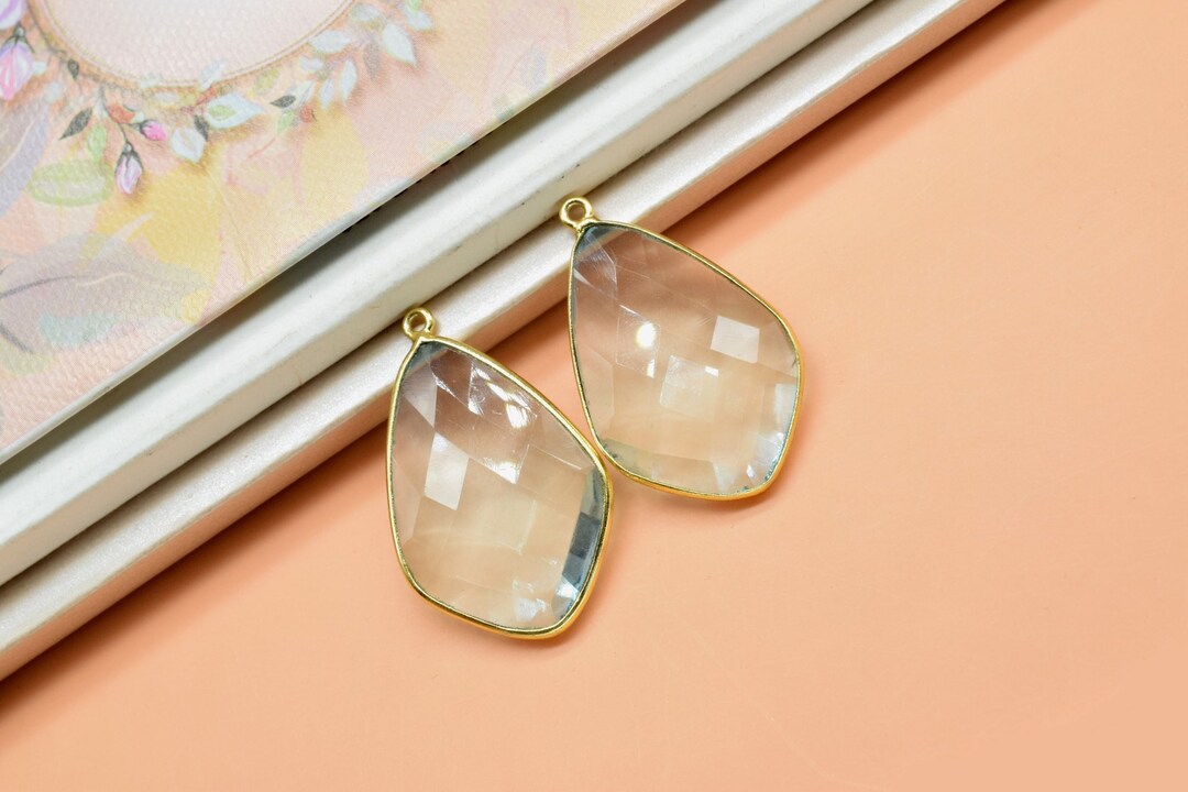 Sky Topaz 20 x 30 mm Drachenform Lünetten Charms, Einzelöse vergoldete ...