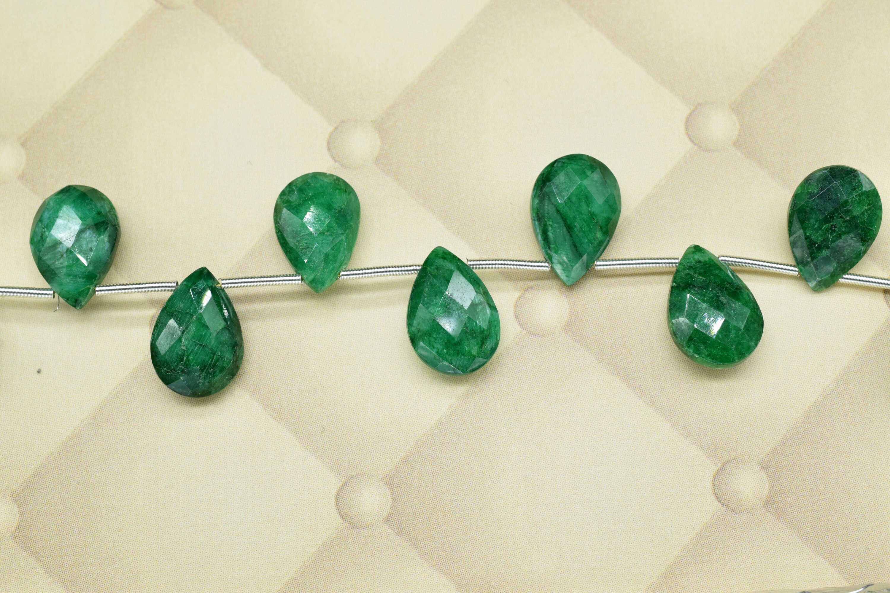 Natural Emerald 9x13mm Teardrop Shape Drops,faceted Briolette,emerald ...