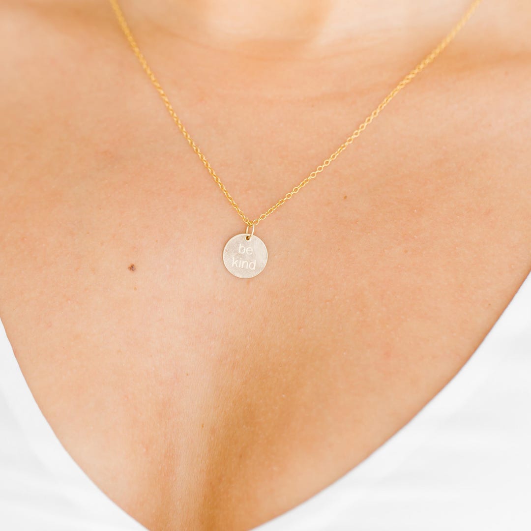 Word Necklace, Custom Word Pendant Necklace, Personalised Disc Pendant ...