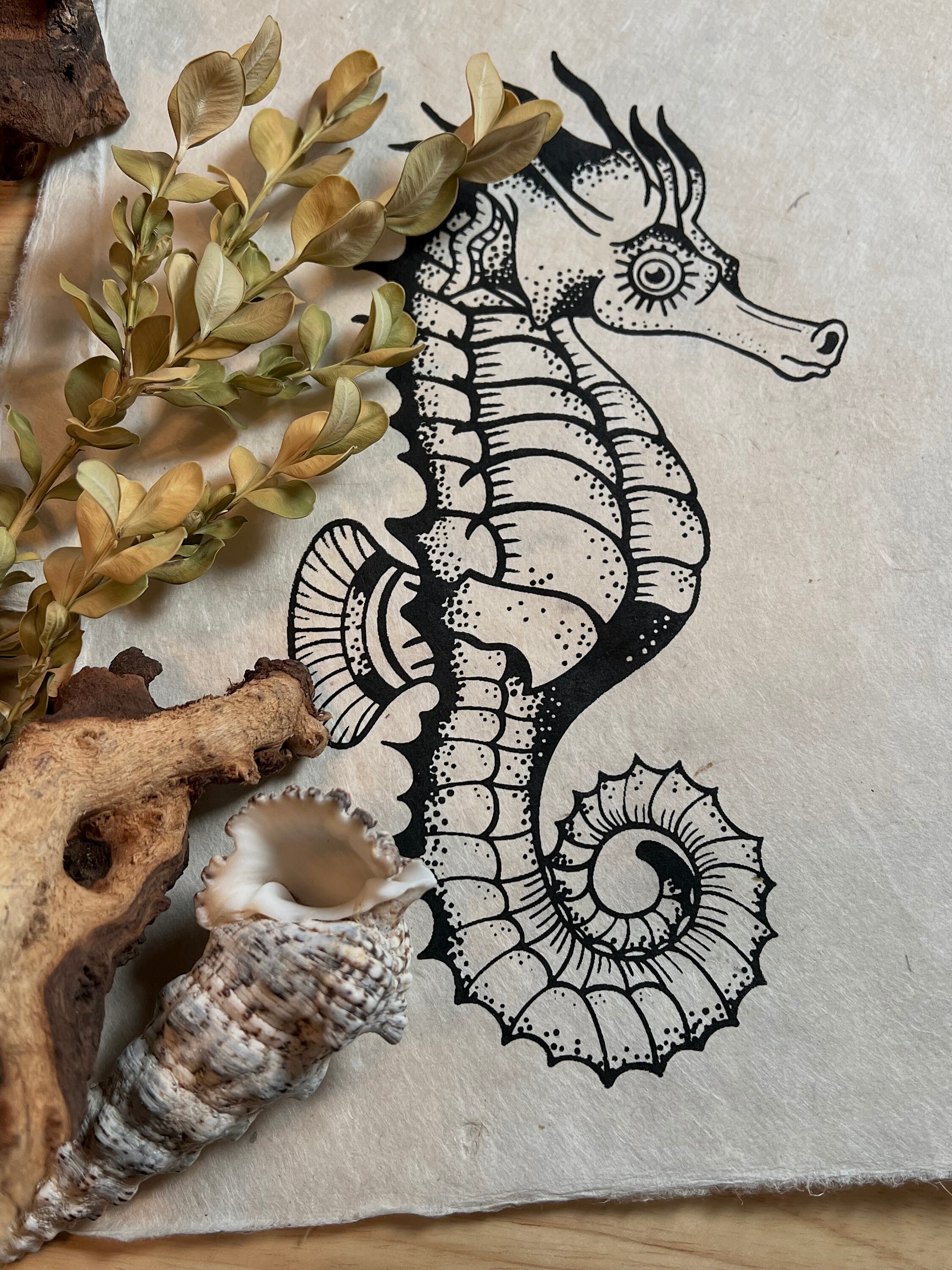Seahorse Screen Print - Etsy