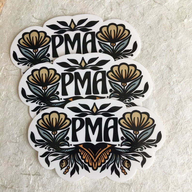 PMA Positive Mental Attitude With Yellow Flowers Sticker - Etsy