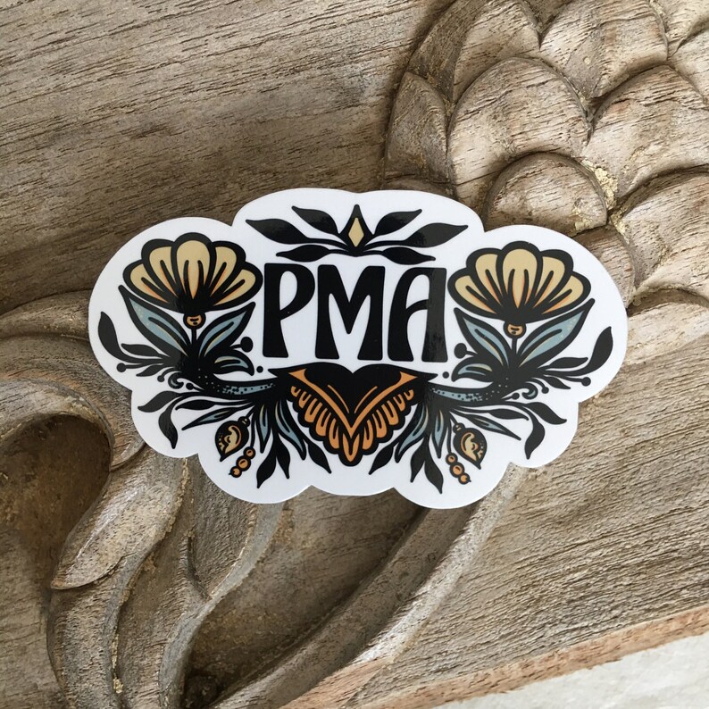 PMA Positive Mental Attitude With Yellow Flowers Sticker - Etsy