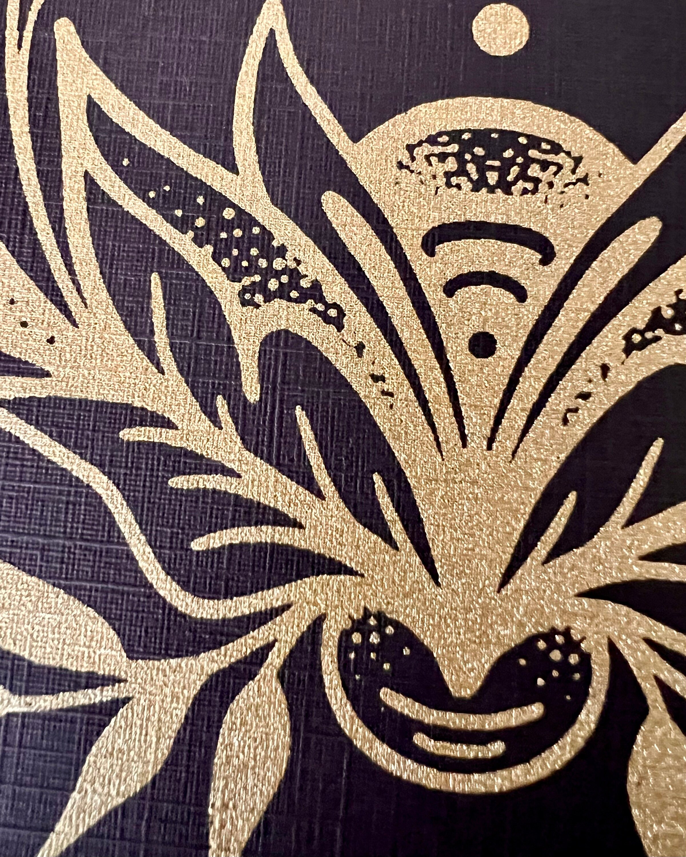 Death Head Moth Screen Print Gold Ink on Black - Etsy