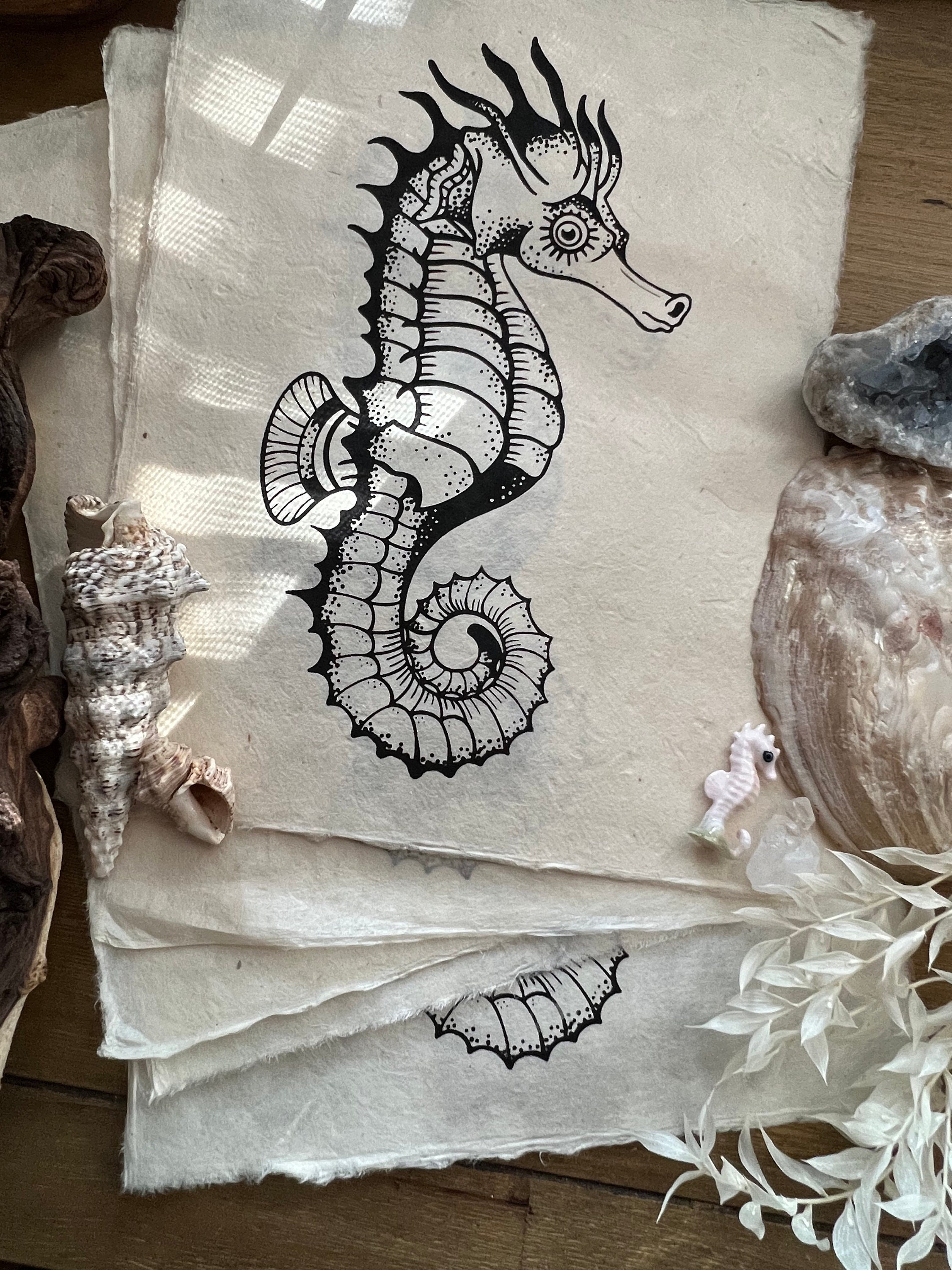Seahorse Screen Print - Etsy