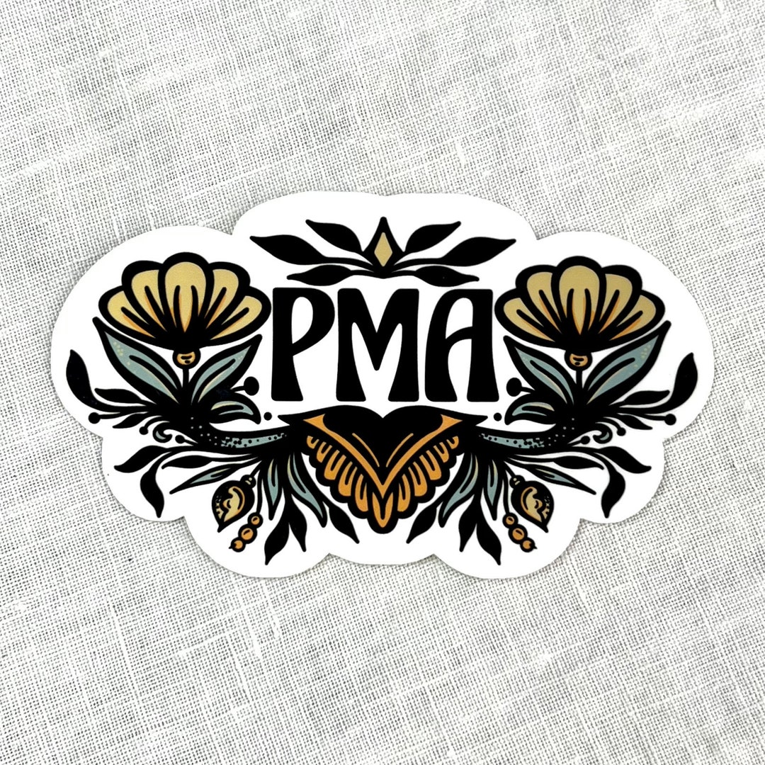 PMA Positive Mental Attitude With Yellow Flowers Sticker - Etsy