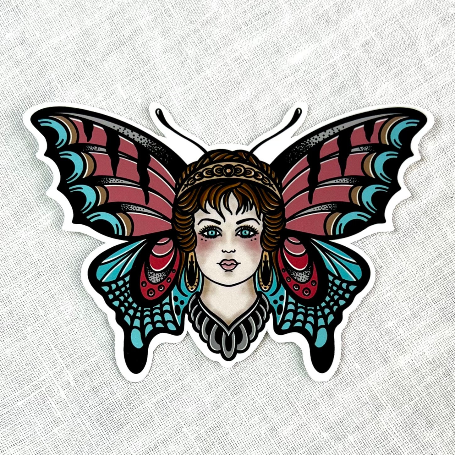 Butterfly Girl Head Sticker - Etsy