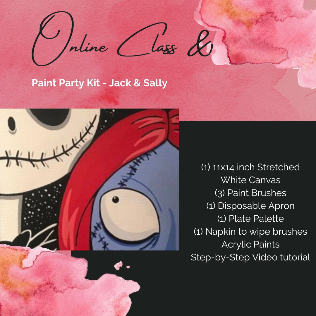 Paint Party Painting Kit - Jack and Sally Character Painting - Etsy