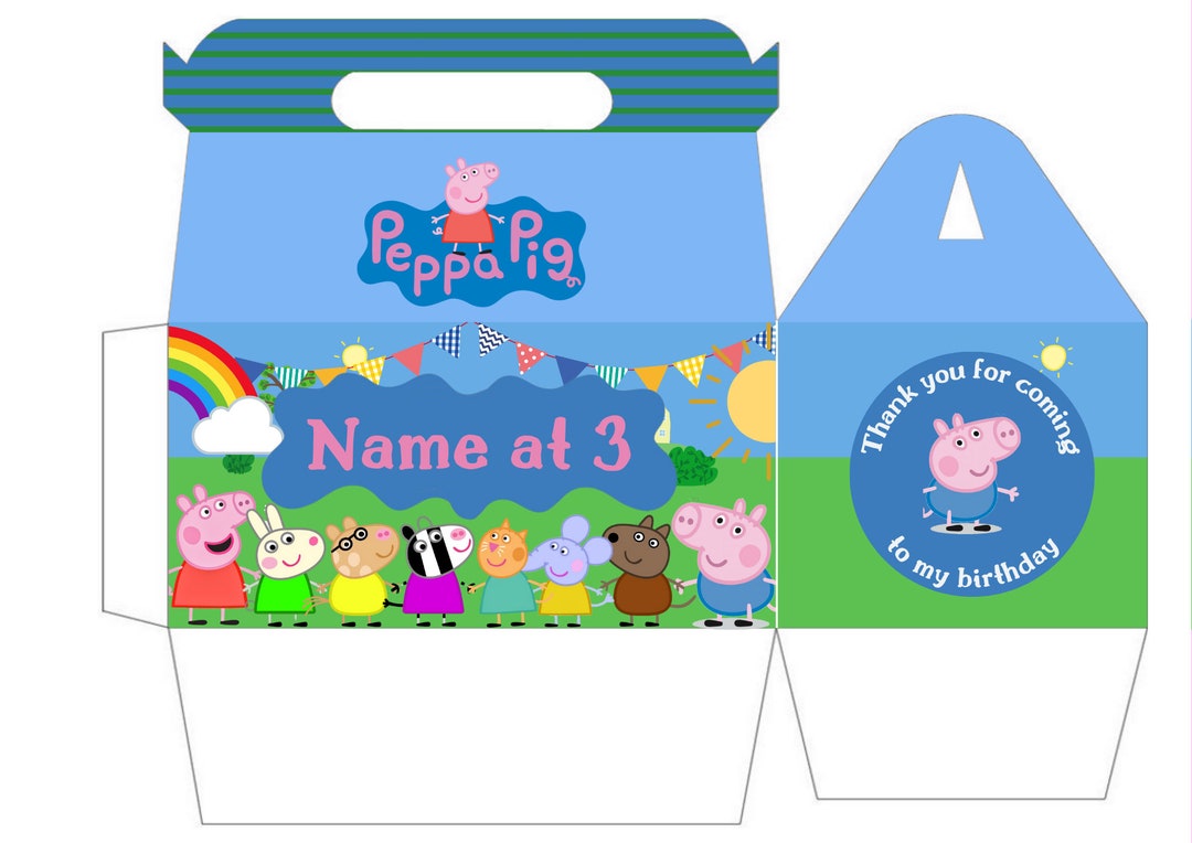 A4 Editable Print & Cut Peppa Pig Gable Box - Etsy