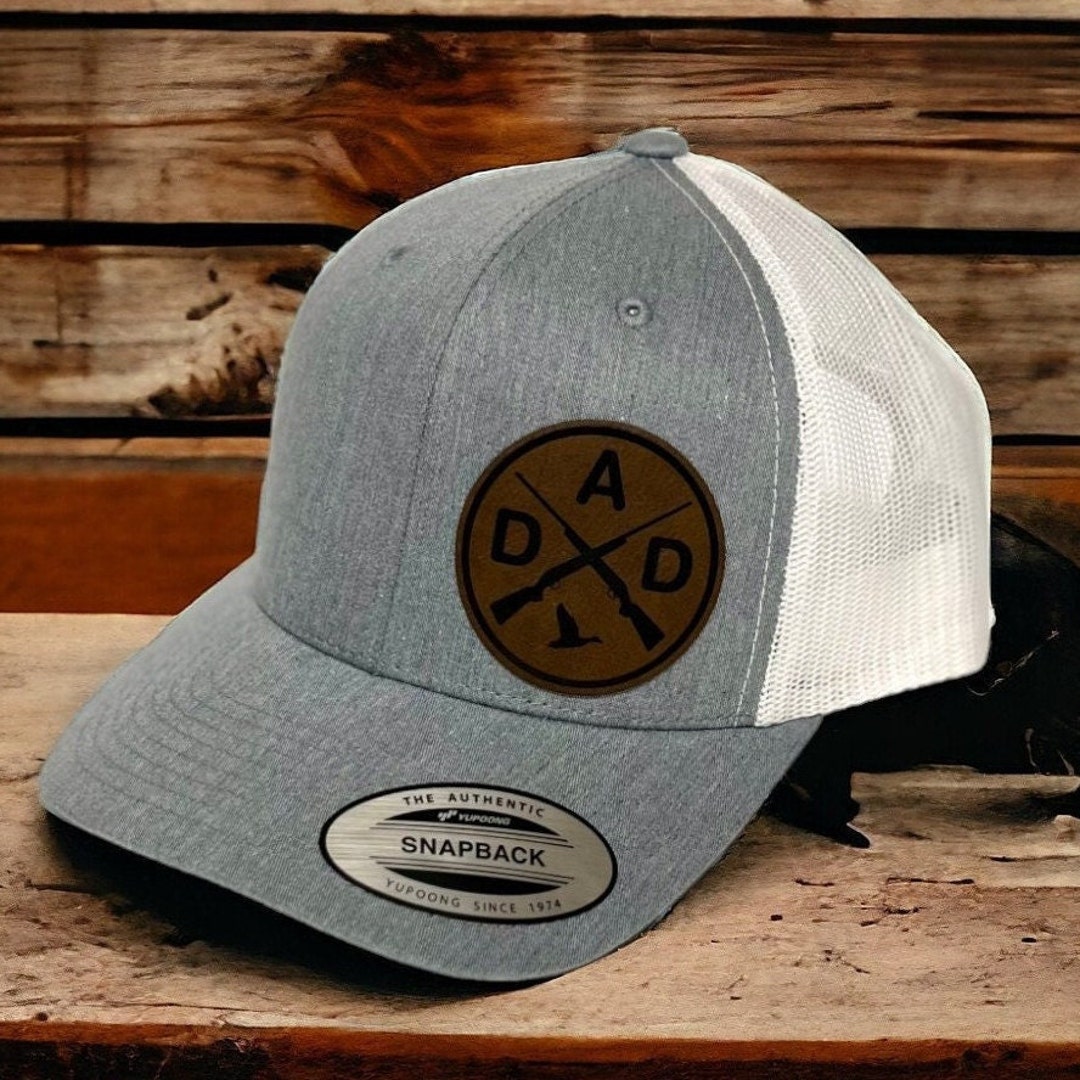 Personalized DAD Leather Patch Hat, Personalized Hunting Hats, Custom ...