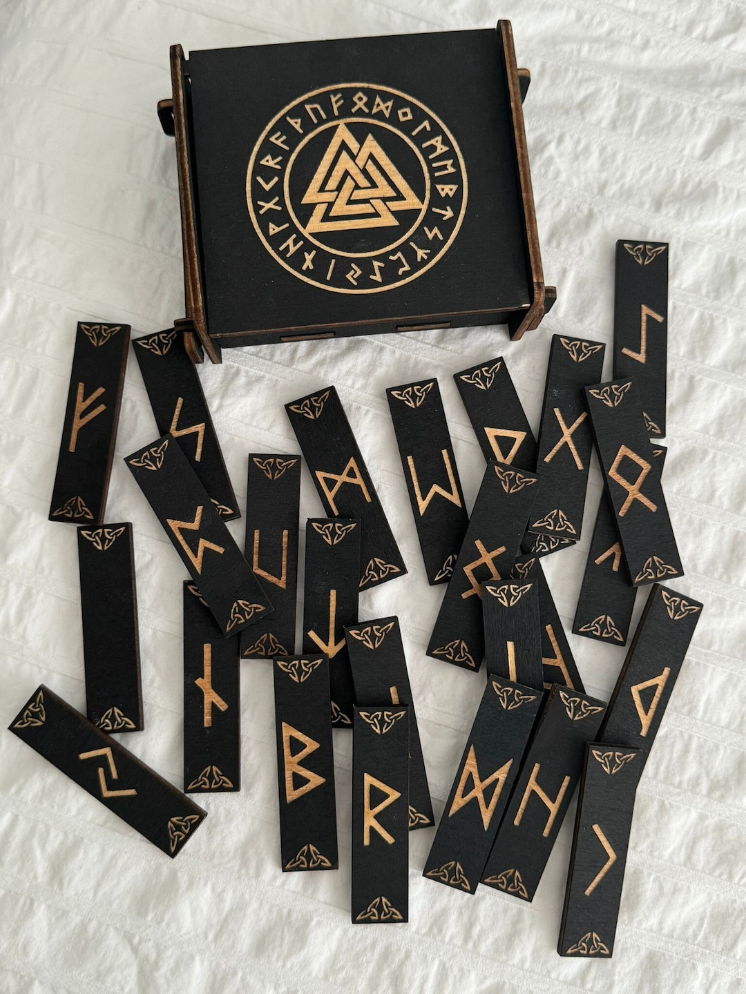 Elder Futhark Wooden Rune Sticks Set Ancient Norse Divination Tools ...