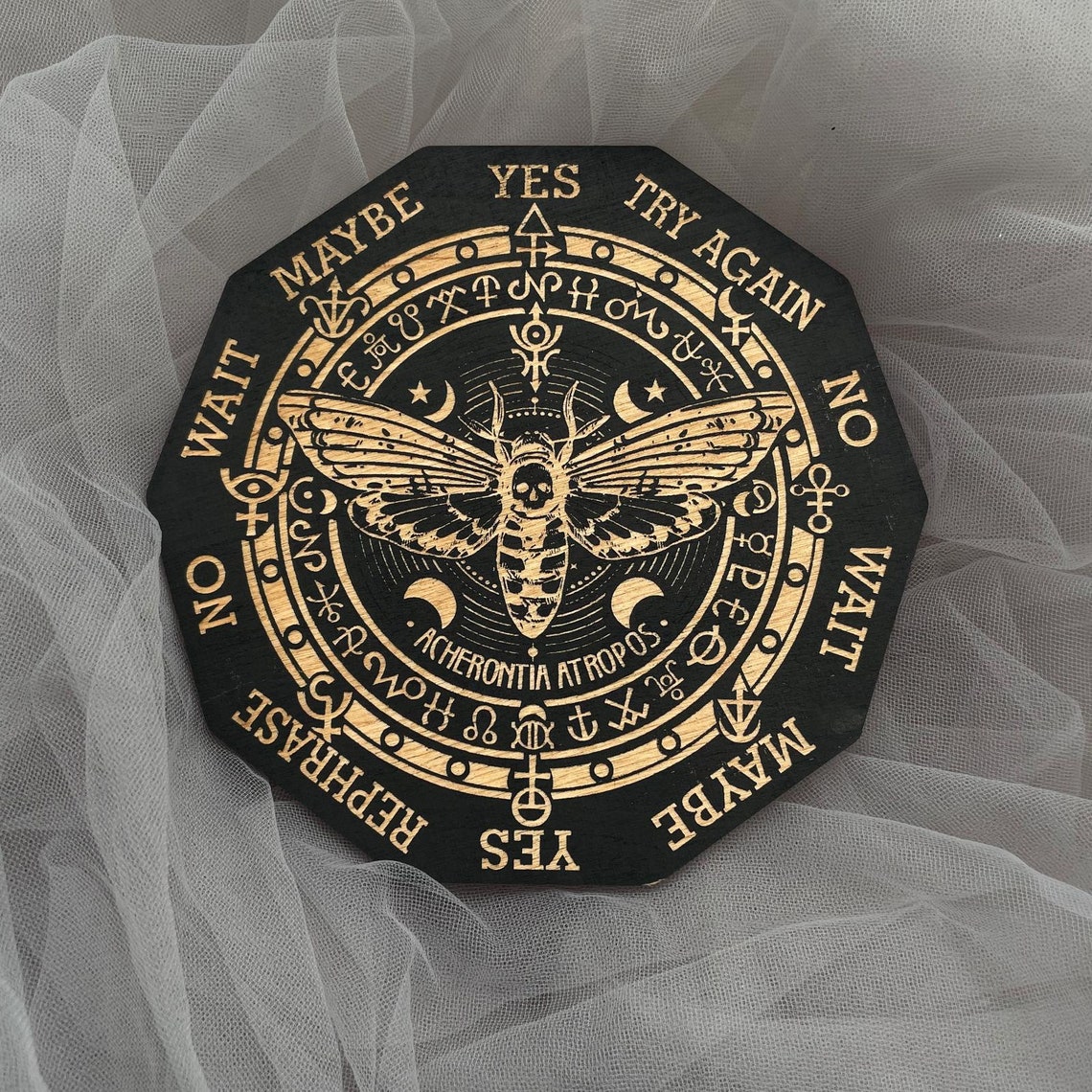 Skull Moth Pendulum Board / Altar Board / Divination Board / - Etsy