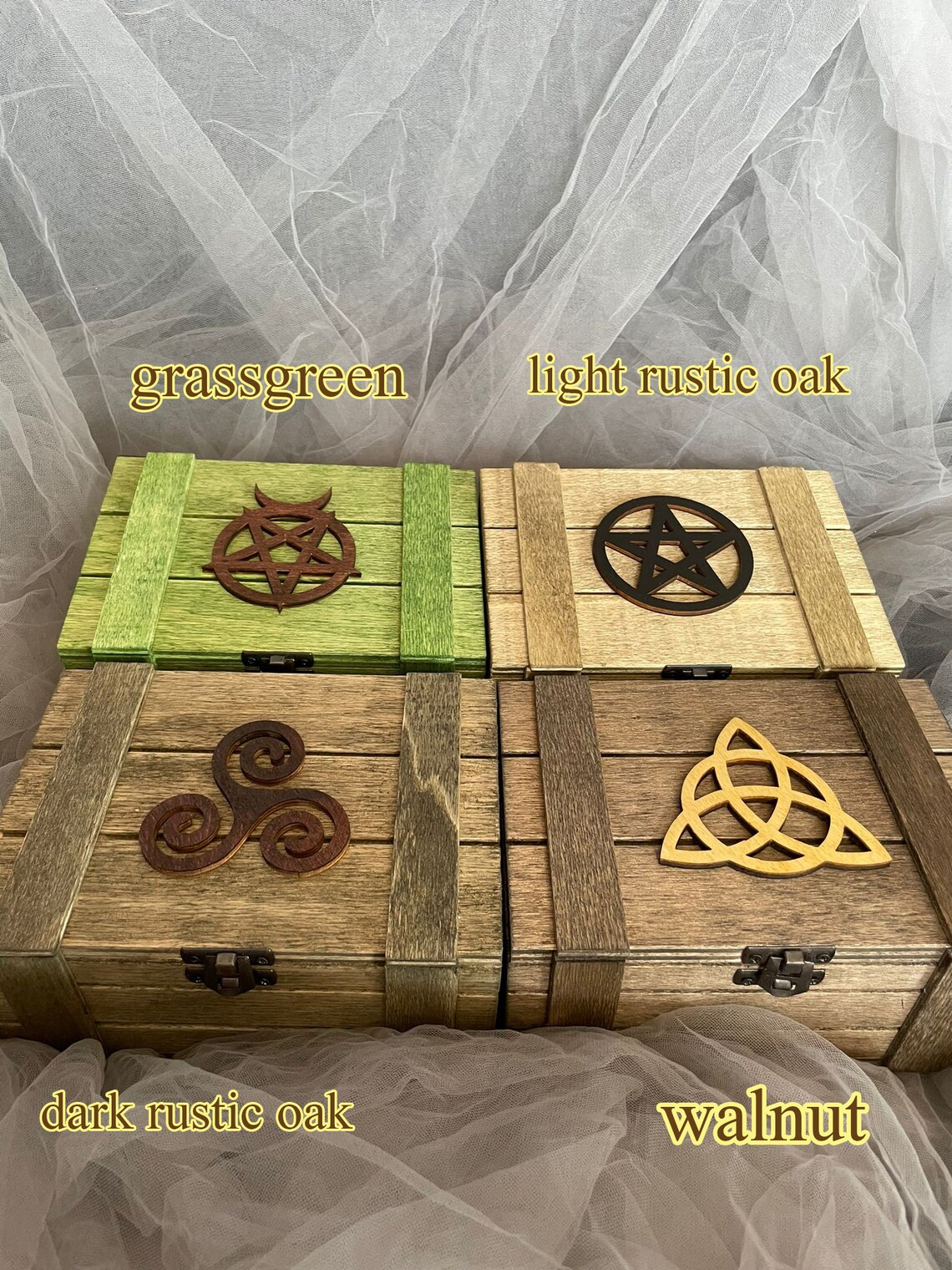 Altar Box With Pentacle Moon Design // Witch Box // Altar Box | Etsy
