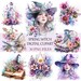 Spring Witch Clipart Set - Enchanting Witchcraft Illustrations for ...