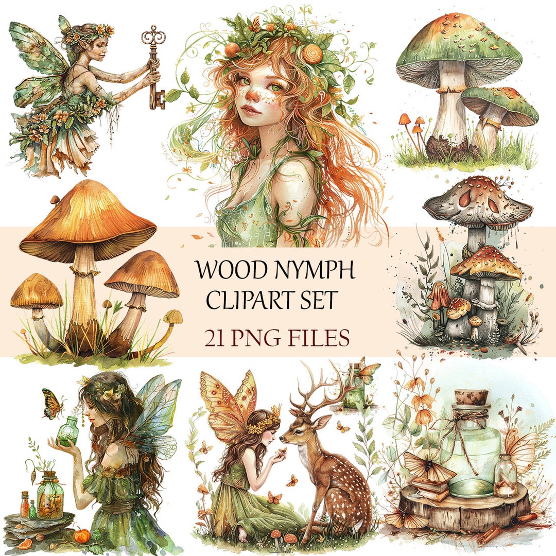 Enchanted Fairy & Wood Nymph Clipart Set - High-quality, Transparent ...