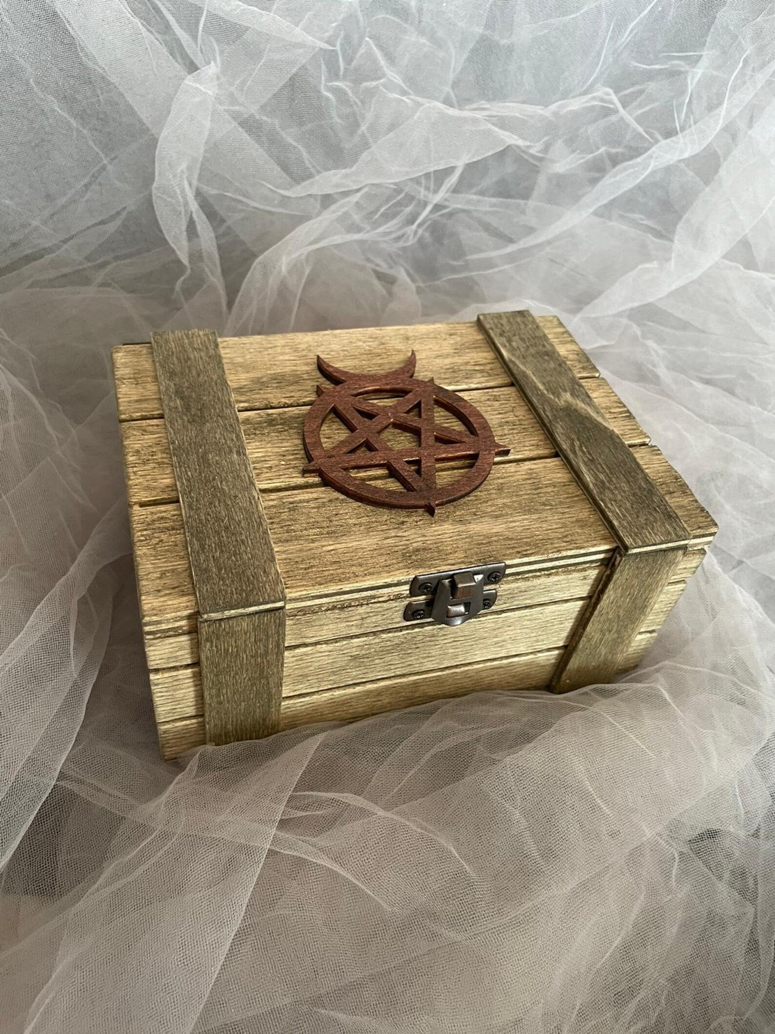 Altar Box With Pentacle Moon Design // Witch Box // Altar Box | Etsy
