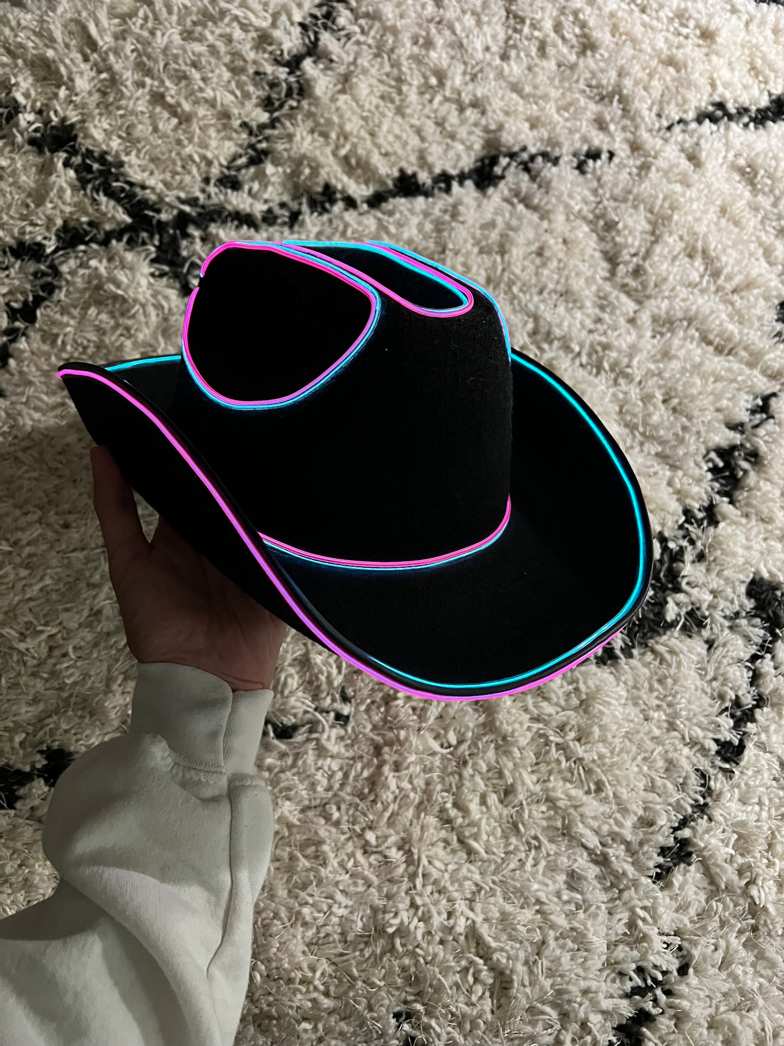 Custom Cowboy Hat W/ 2 Colors, Cowgirl Hat. Perfect Cowgirl Outfit ...
