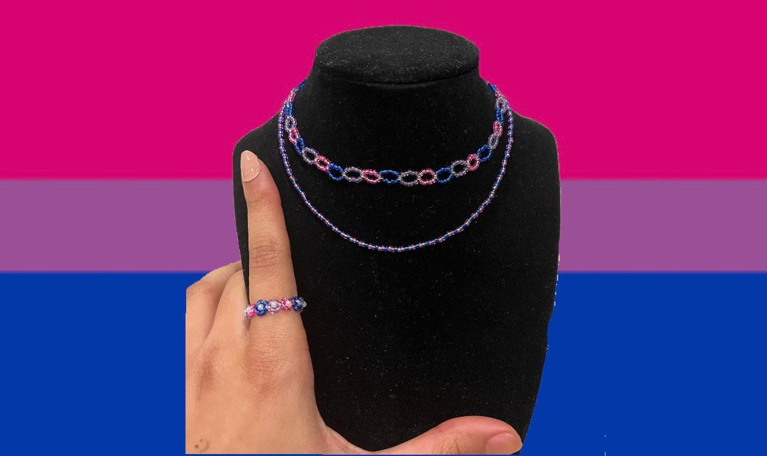 Bisexual Pride Jewelry Set Lgbtq Jewelry Indie Kidcore - Etsy