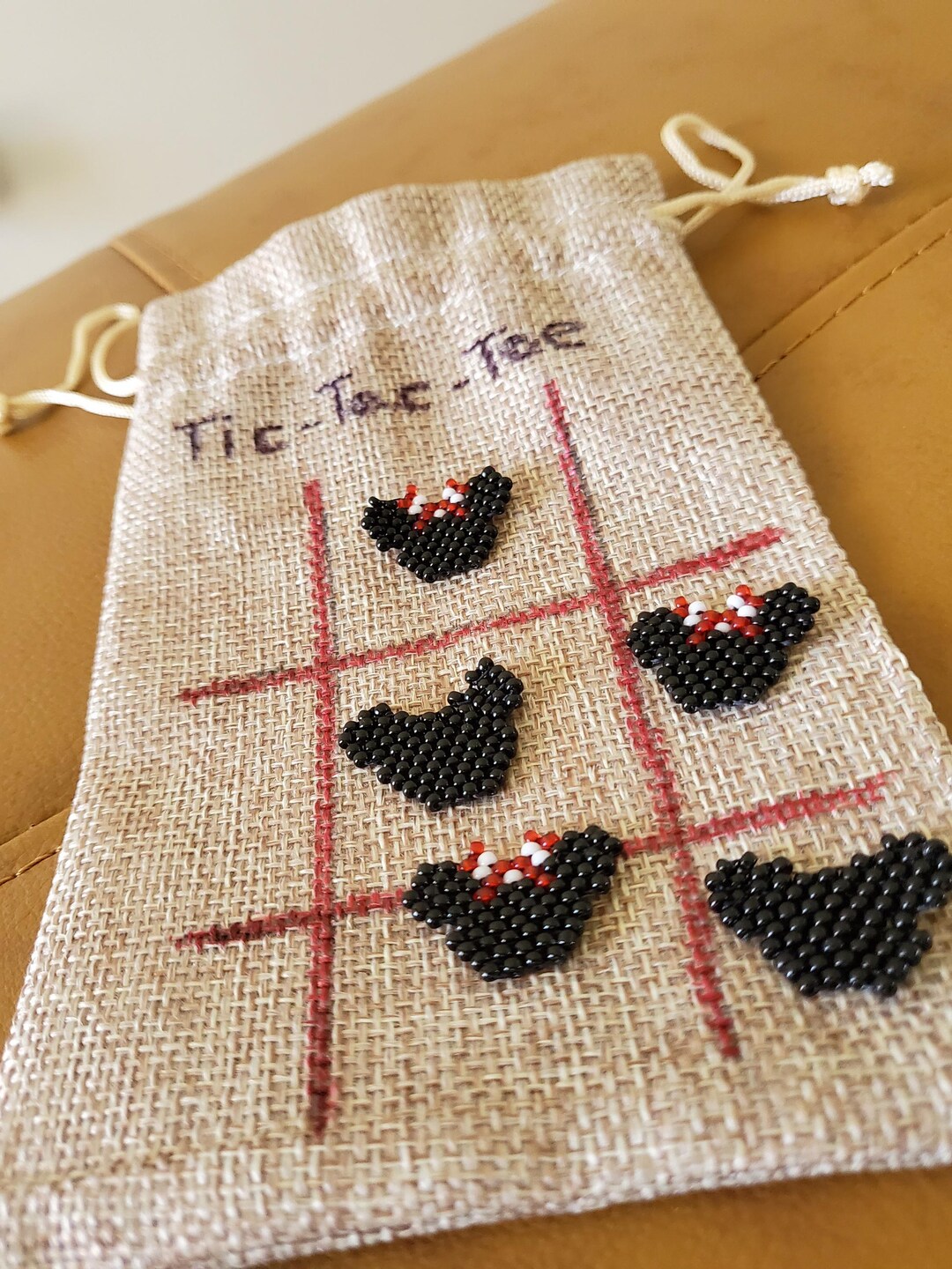 Disney Beaded Mickey & Minnie Mouse Tic-tac-toe Mini on the Go Portable ...