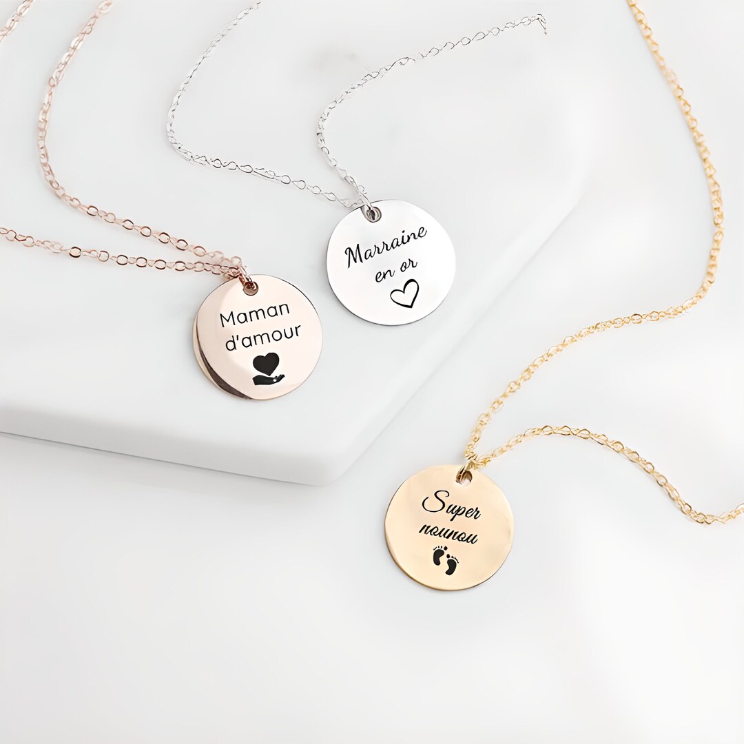 Personalized Godmother Medal Necklace, First Name Necklace, Mom Jewel ...