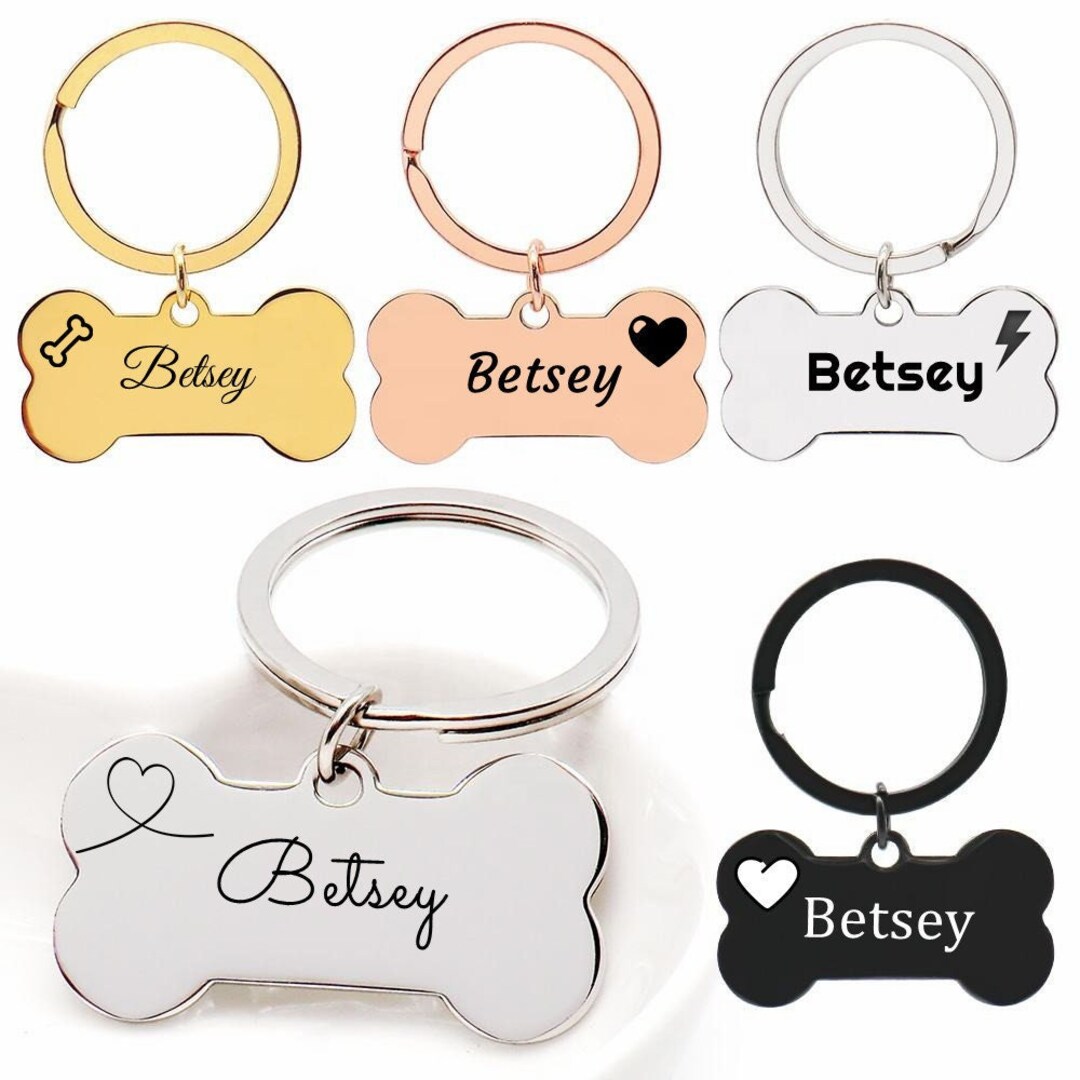 Personalized Bone-shaped Animal ID Tag Personalized ID Tag for Dog or ...