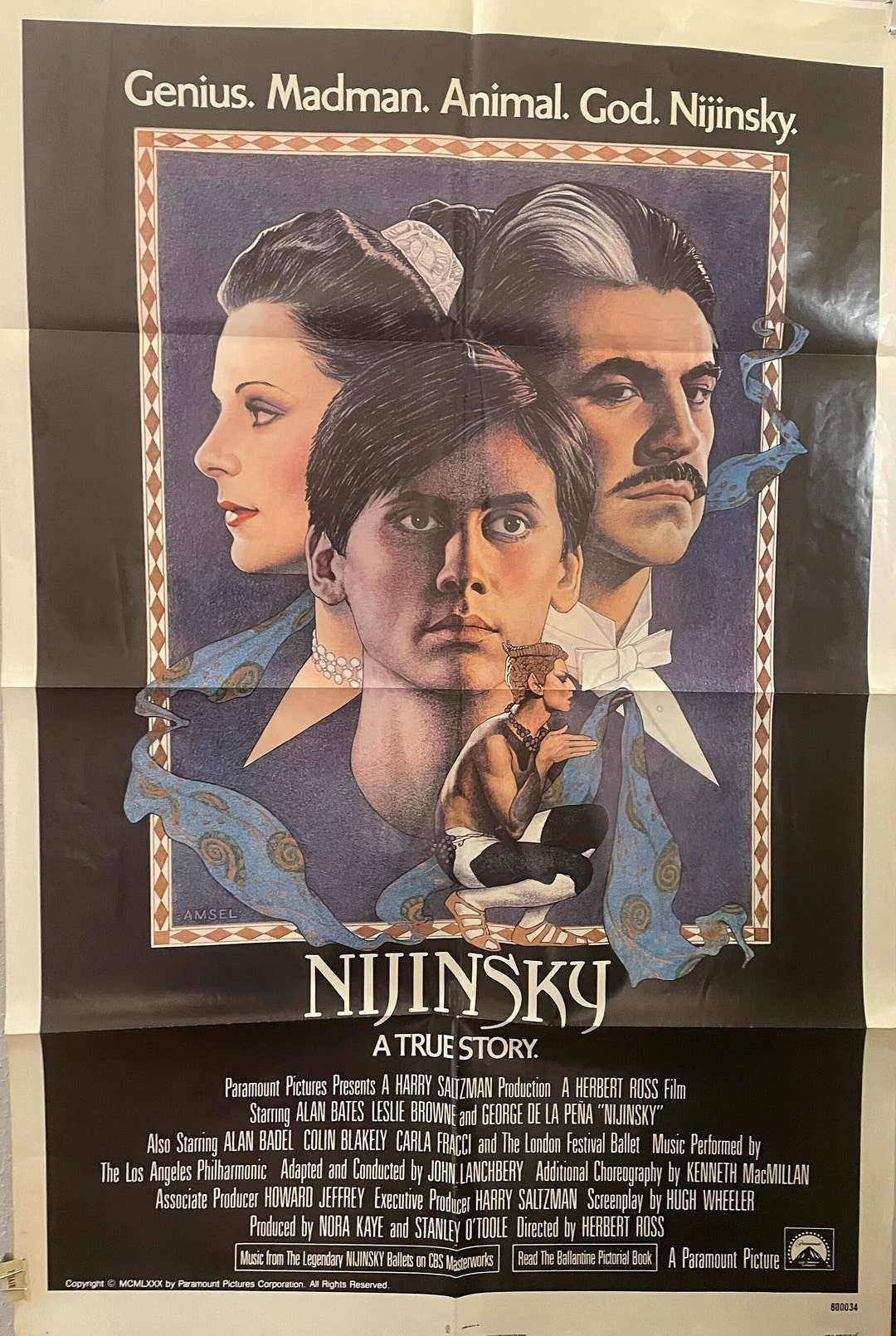 NIJINSKY the Poster From the 1980 Movie. Folded and in Excellent Shape ...