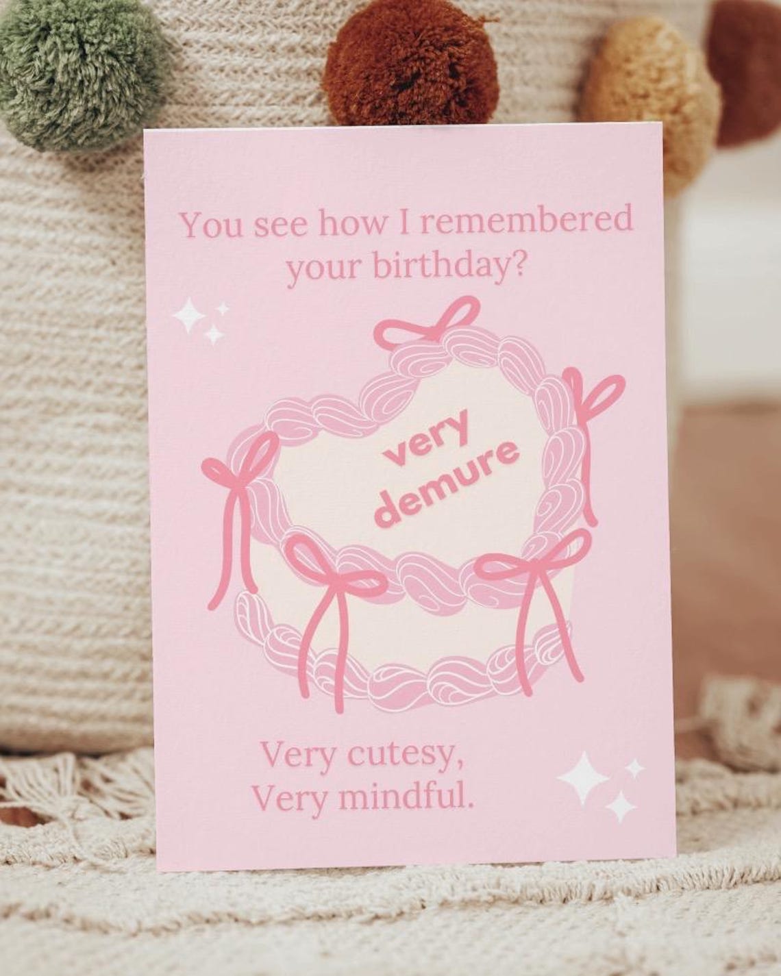 Very Demure Very Cute Very Mindful | Fancy Cake Birthday Card | Tiktok ...