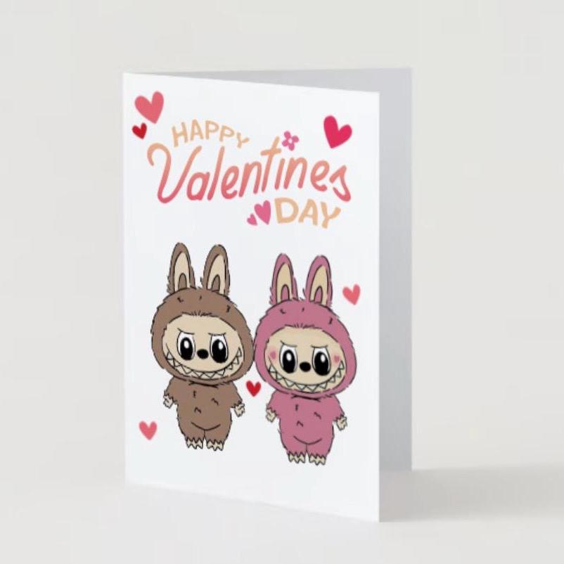 LABUBU Popmart Labubu Card Labubu Valentines Day Card Greeting Card ...