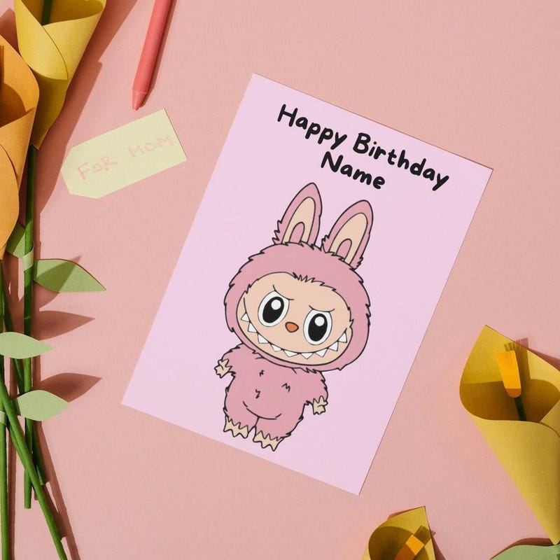 Labubu Blank Card - Etsy Australia