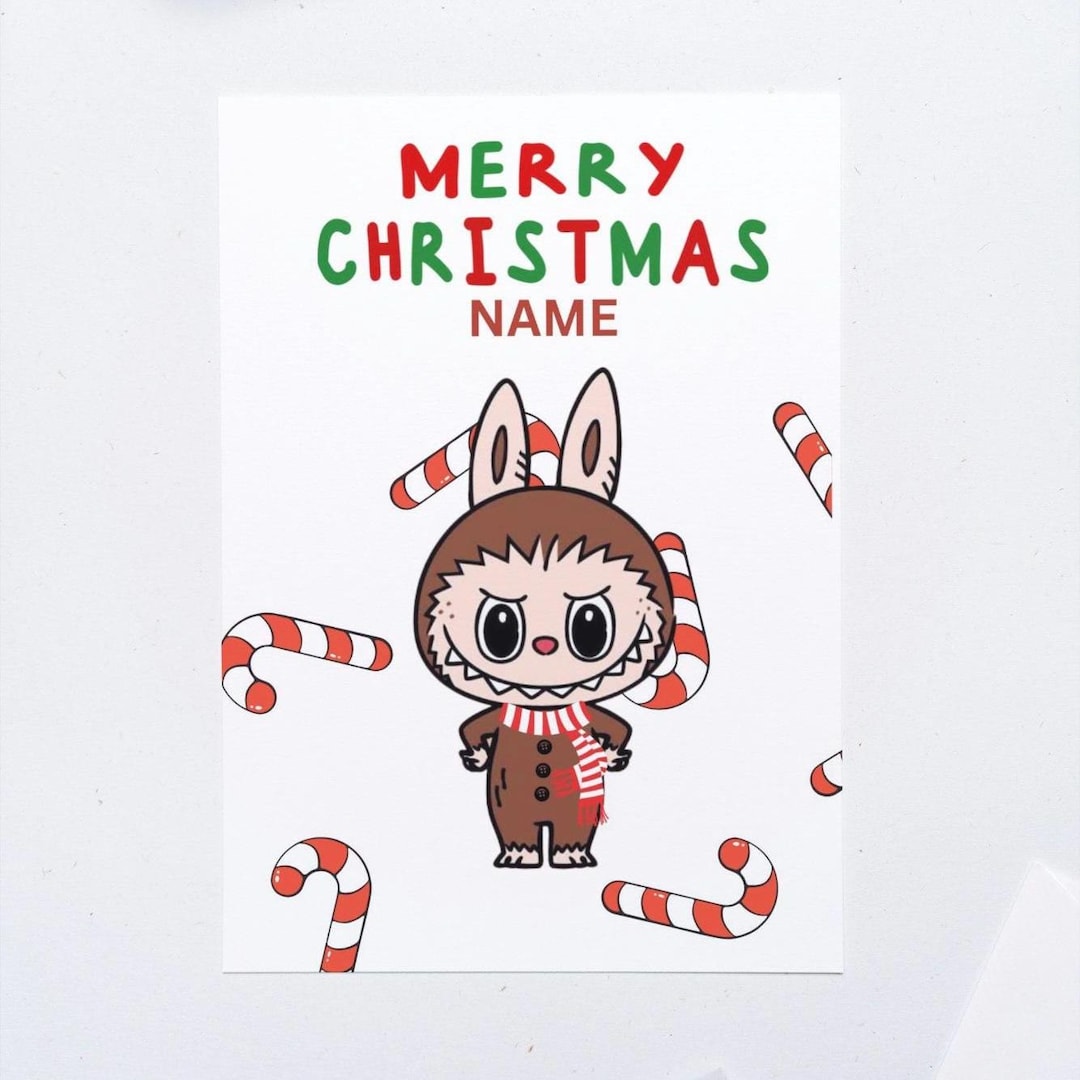 Labubu | Custom Labubu Card | Labubu Christmas Card | Xmas Card | Blank ...