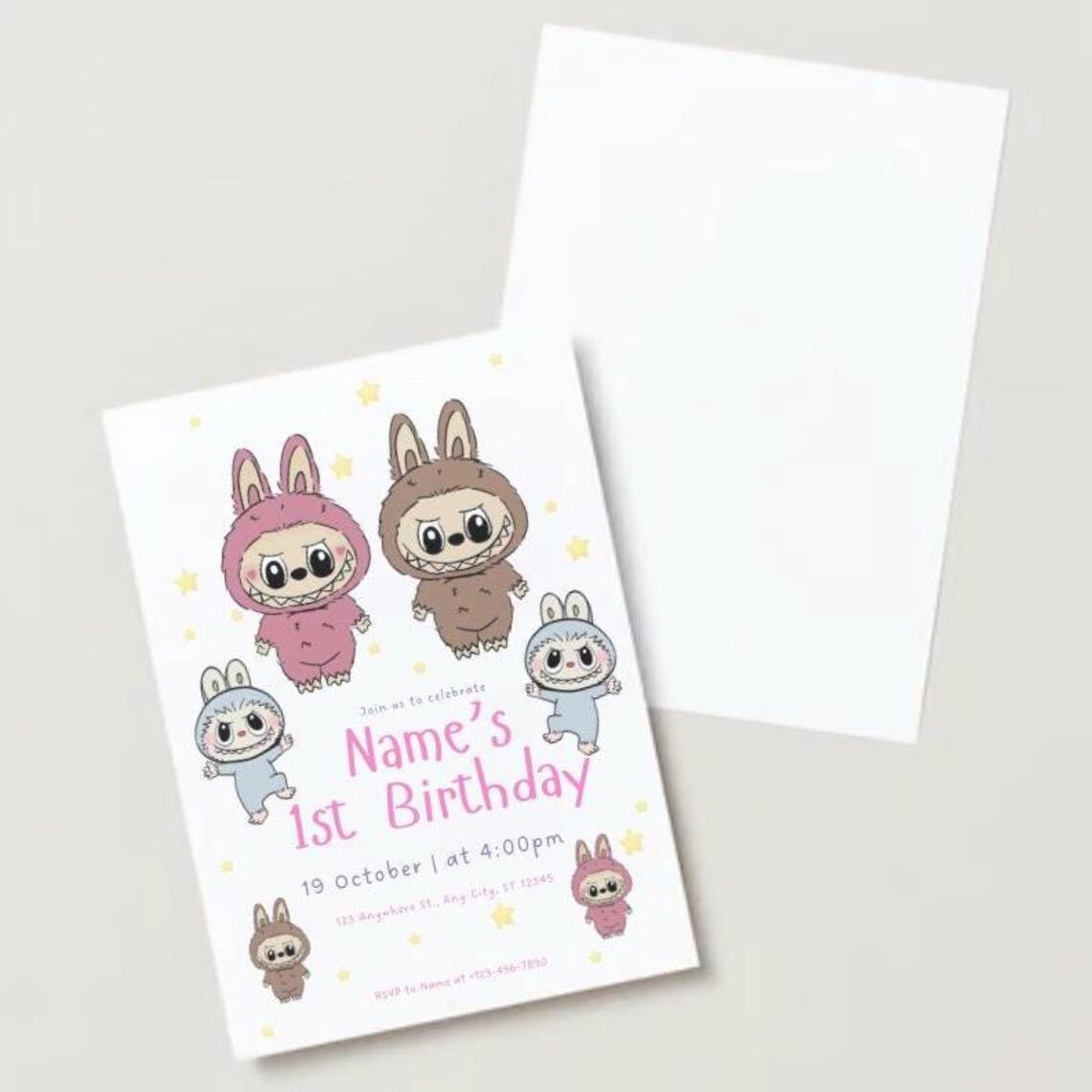 DIGITAL Birthday Invitation | LABUBU Popmart Inspired | Custom ...