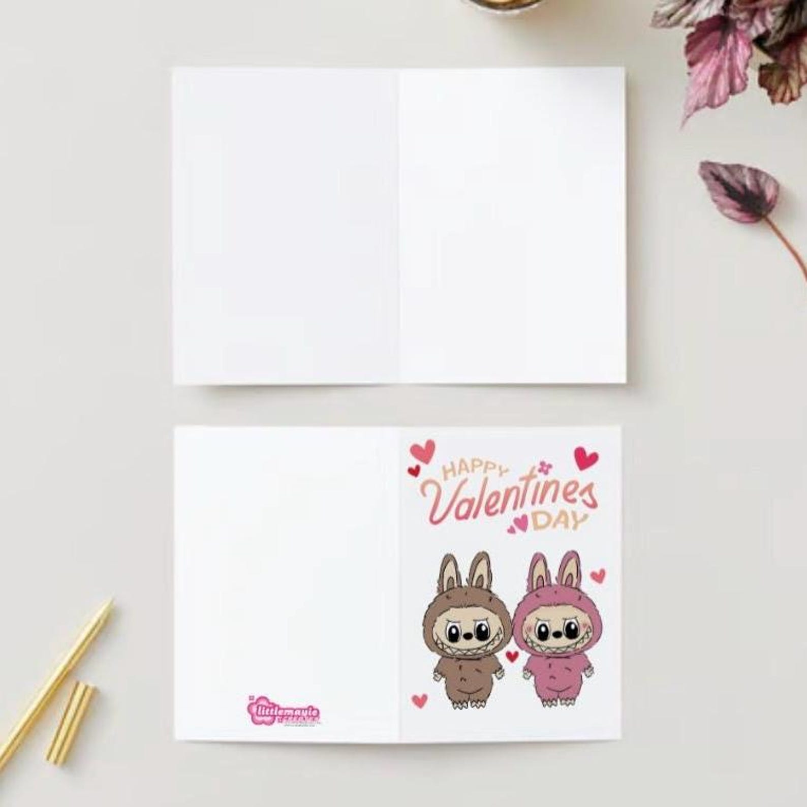 LABUBU Popmart Labubu Card Labubu Valentines Day Card Greeting Card ...