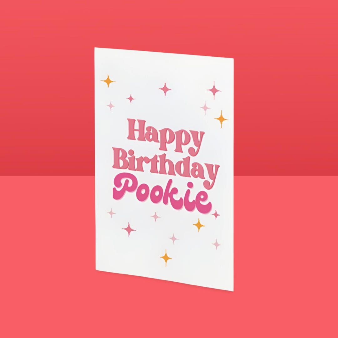 Pookie Birthday Card Birthday Card Happy Birthday Card Greeting Card ...
