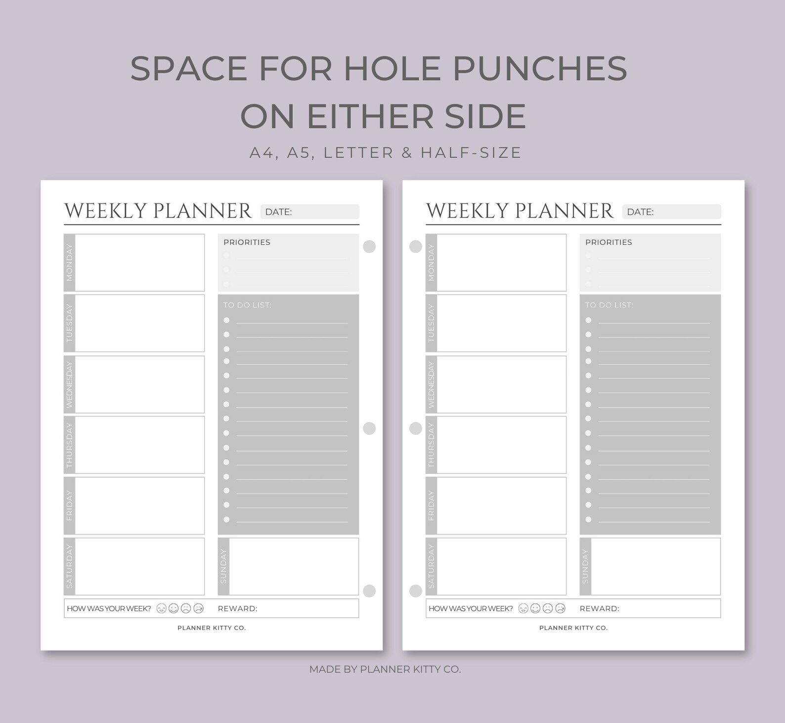 Digital & Printable Weekly Planner | Week on One Page | To-do List ...