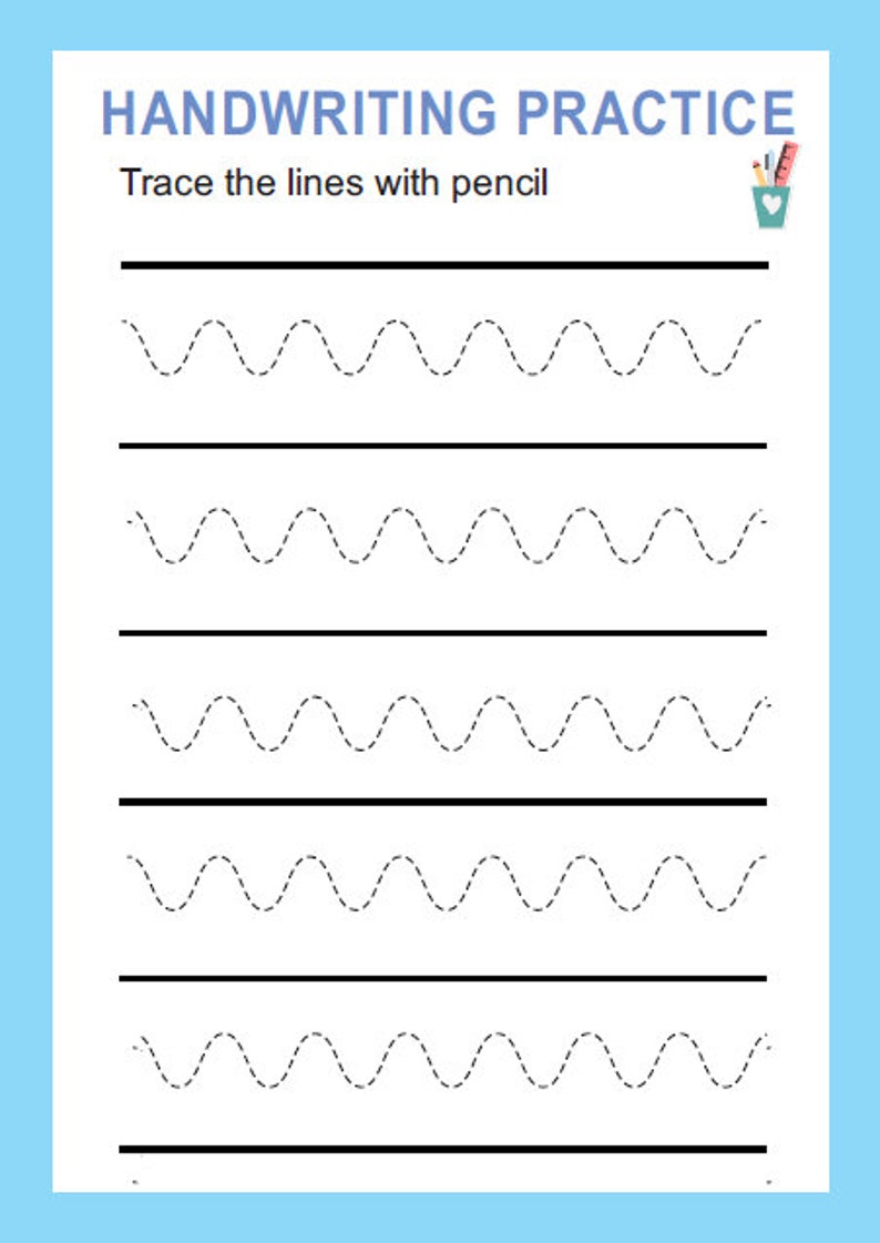 17 Printable Handwriting Tracing Practice Worksheets. Preschool ...