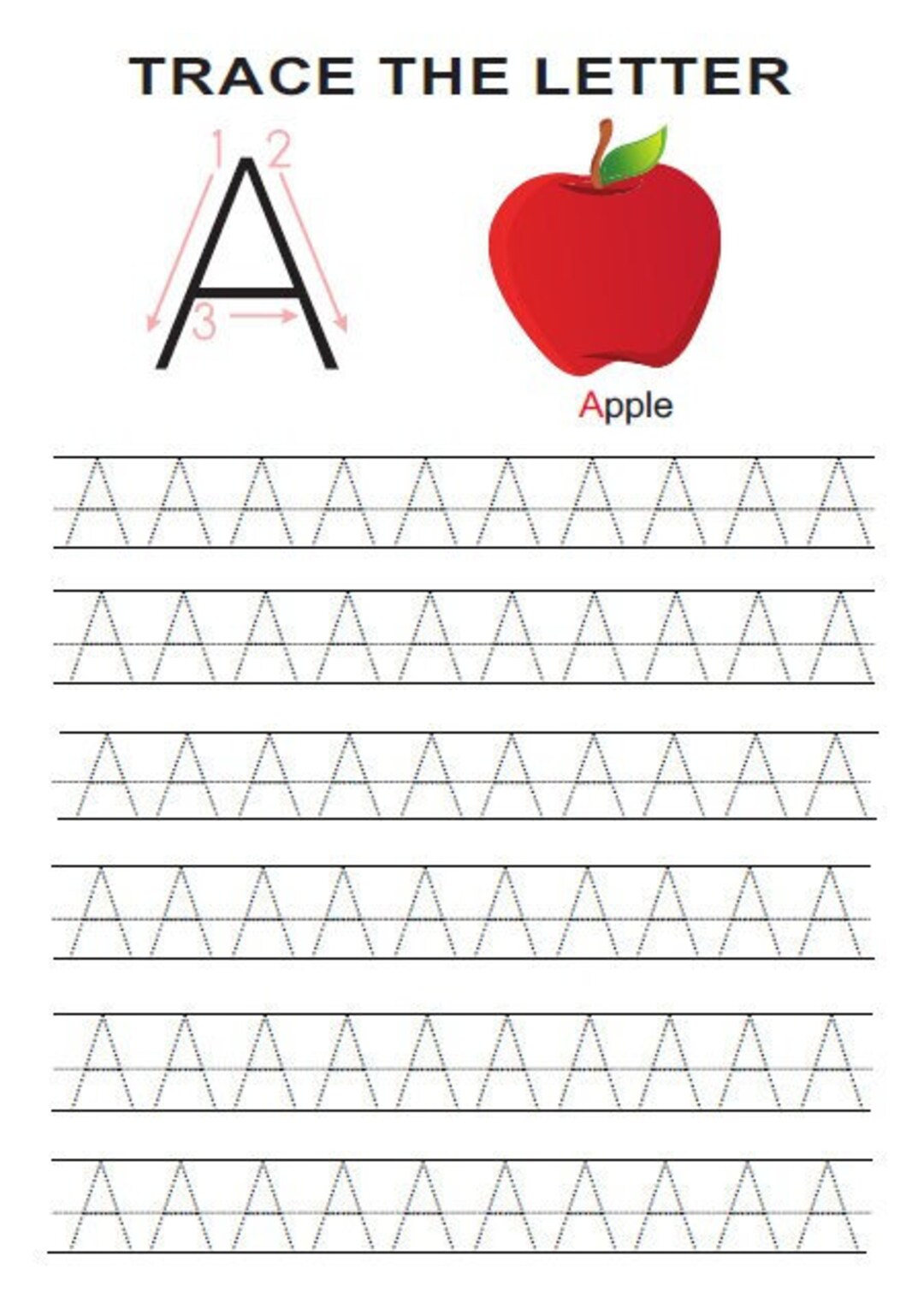 26 Printable Uppercase Alphabet Tracing Worksheets. Preschool ...