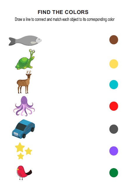 14 Printable Coloring and Matching the Colors Worksheets. Preschool ...