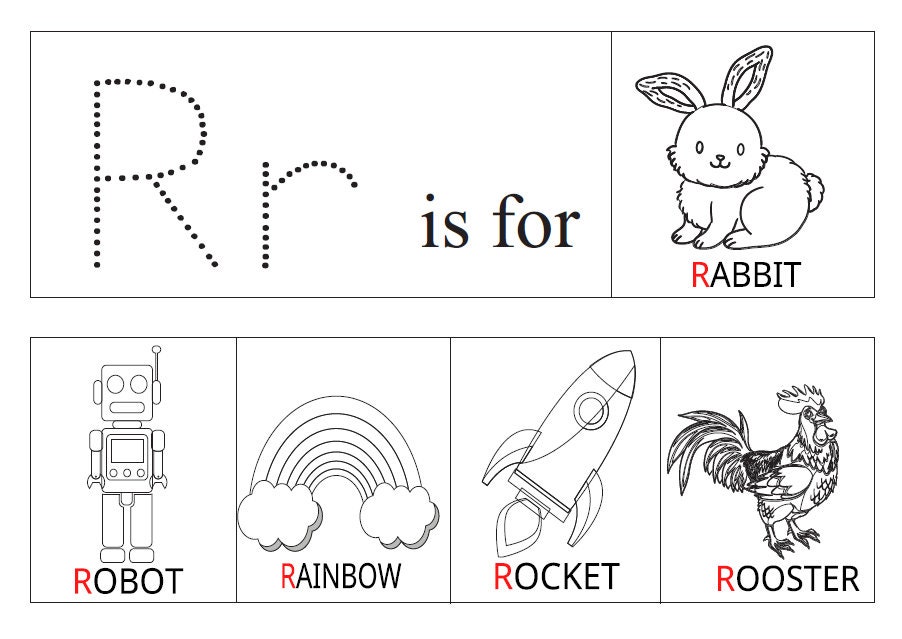 52 Printable Alphabet Flip Worksheets for Beginning Sounds & Coloring ...