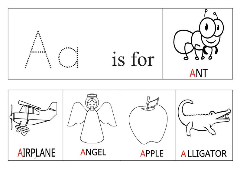 52 Printable Alphabet Flip Worksheets for Beginning Sounds & Coloring ...