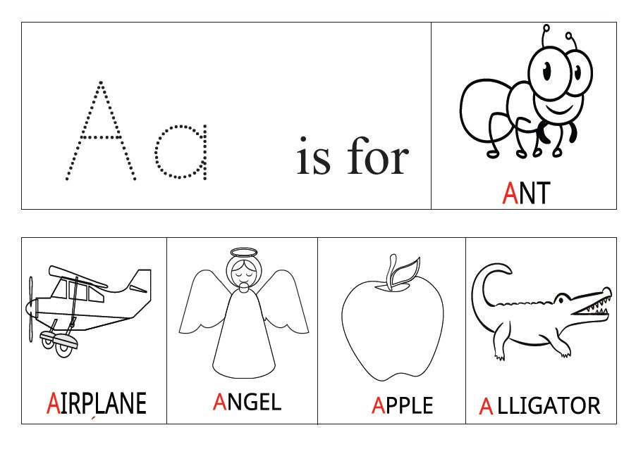 52 Printable Alphabet Flip Worksheets for Beginning Sounds & Coloring ...