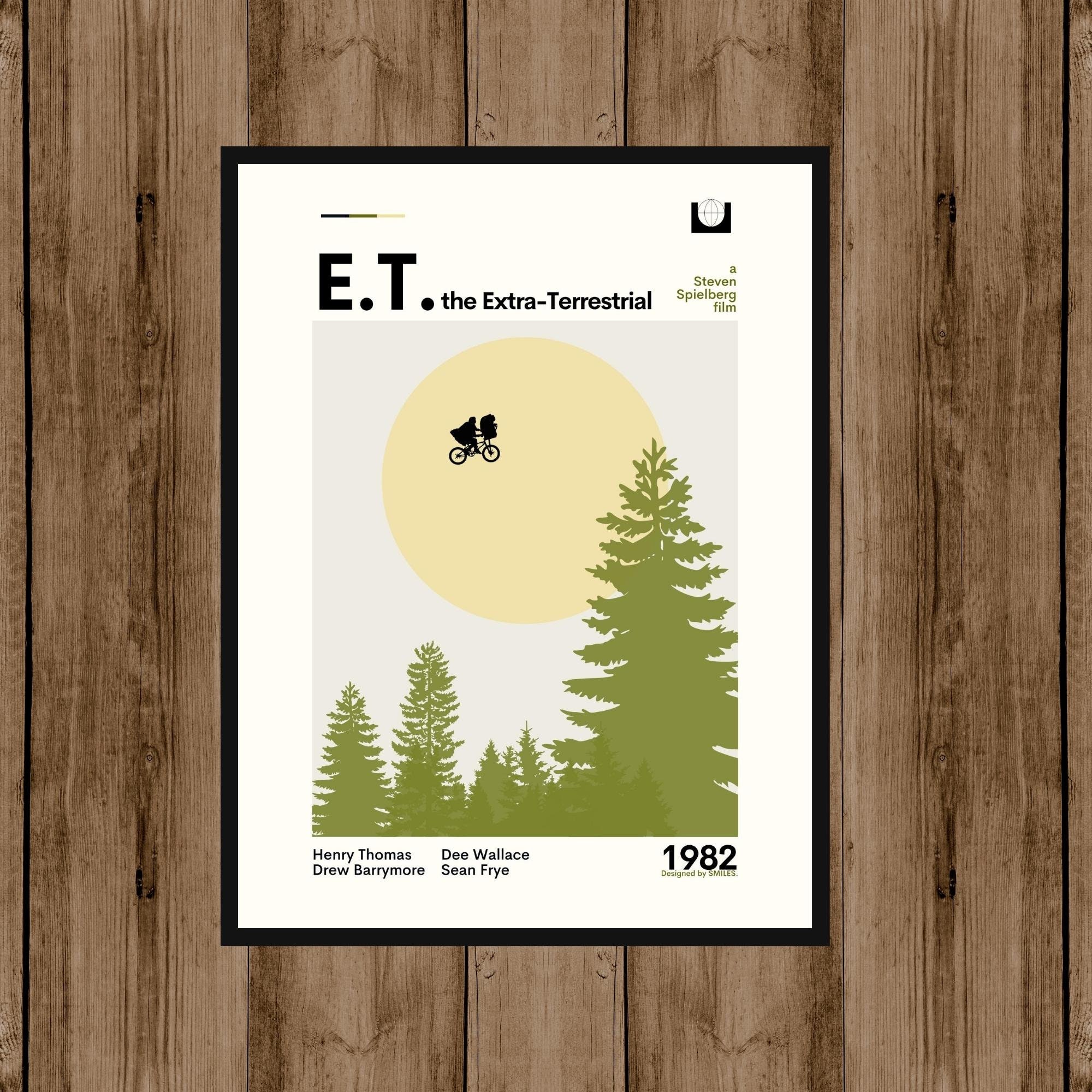 ET, Extra Terrestrial, Mid Century Modern, Movie Poster, Retro, Print ...