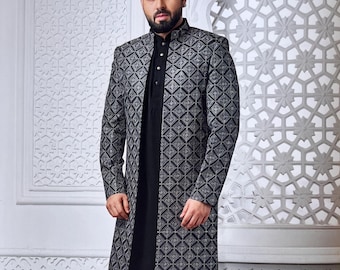 Indian Ethnic Indowestern Suit for Men, Indowestern With Kurta Pajama ...