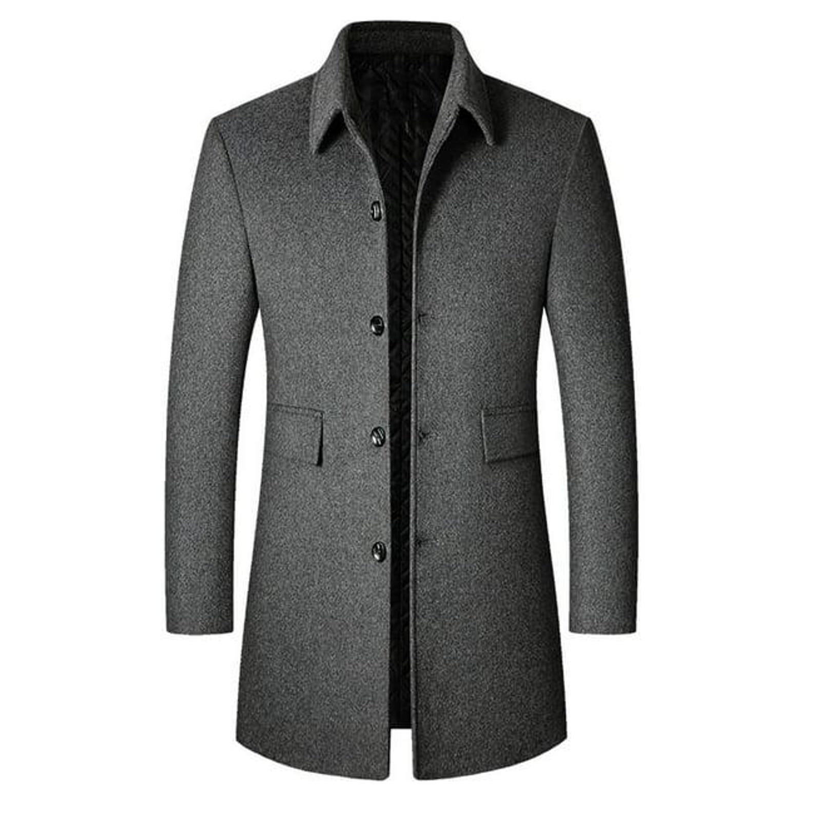 Tweed Wool Trench Coat Blazer for Men, Retro Wool Vintage Blazer for ...